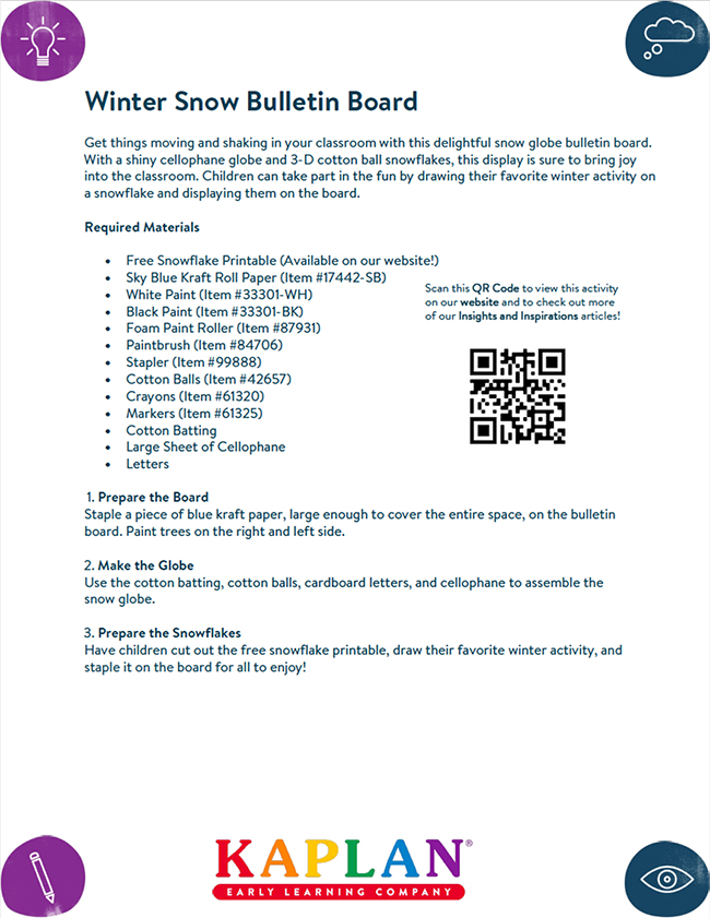 Winter Snow Bulletin Board | Kaplan Early Learning Company