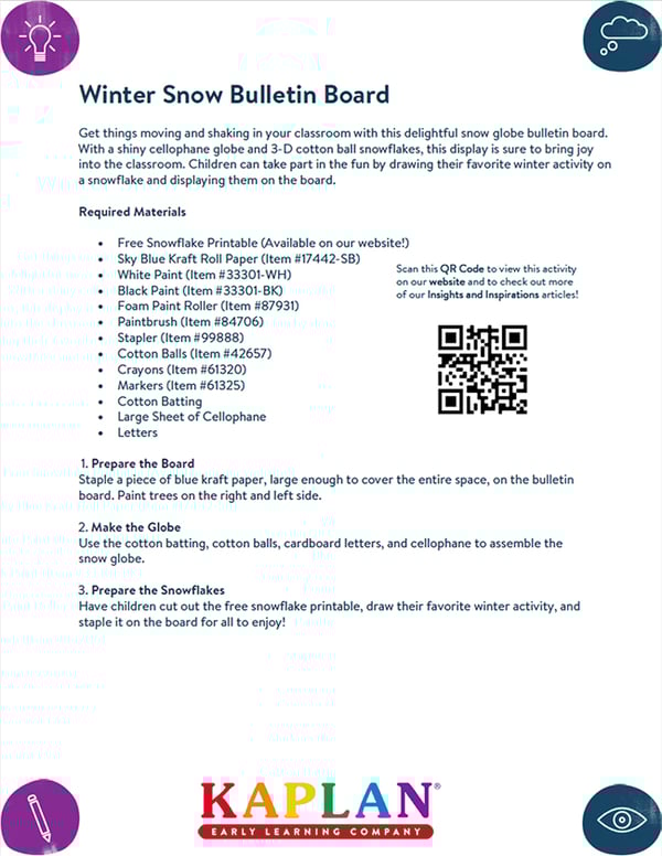 Winter Snow Bulletin Board | Kaplan Early Learning Company